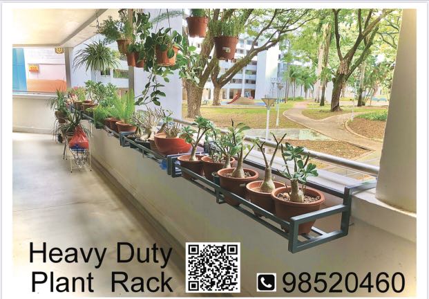 Modern Heavy Duty High Flower Plant Rack Balcony Display Shelf for HDB ...