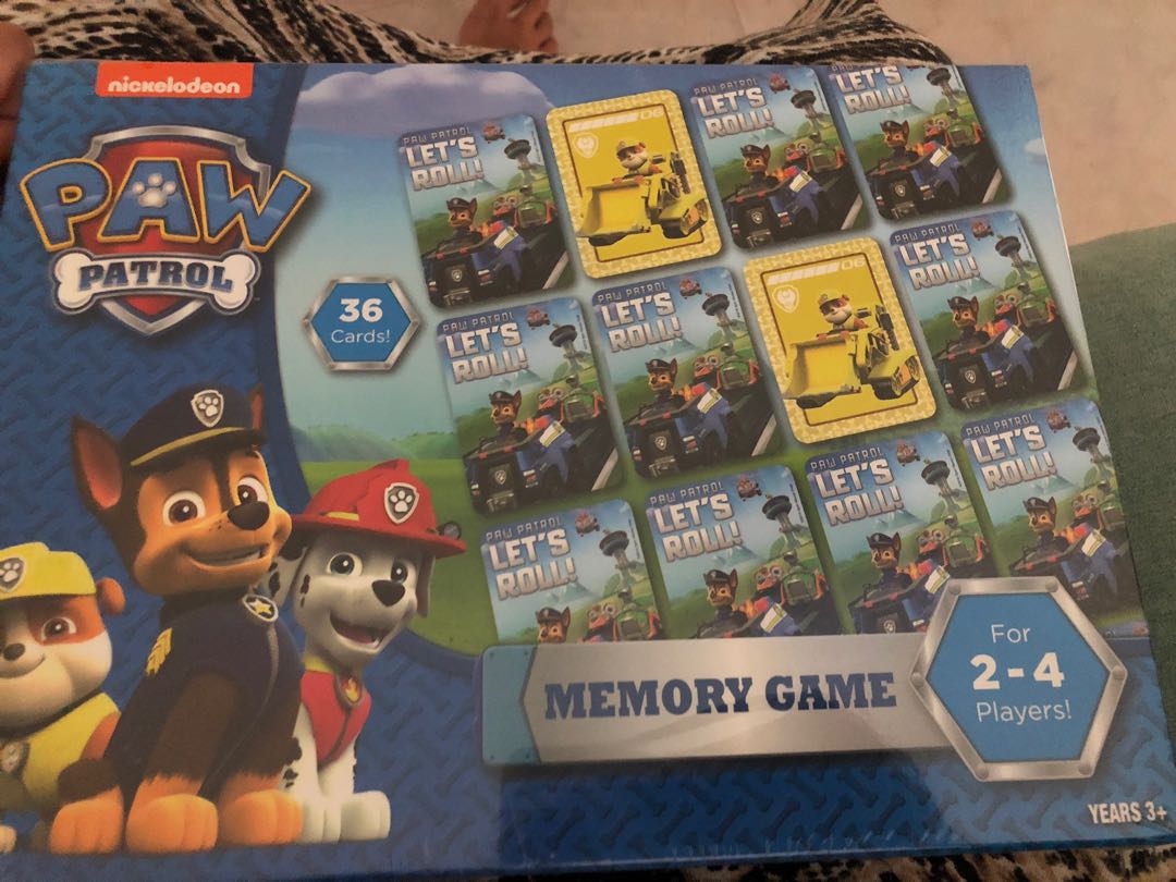 Paw Patrol memory game, Hobbies & Toys, Toys & Games on Carousell