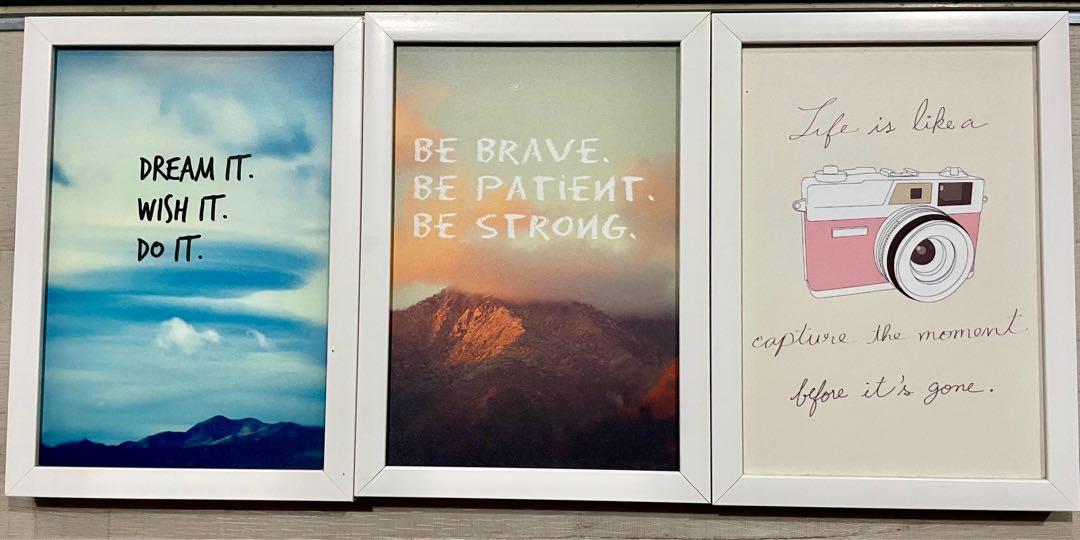 Picture Frame with motivational quotes, Furniture & Home Living, Home ...