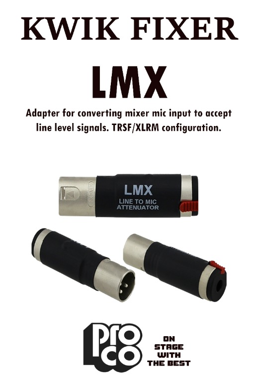 Proco LMX Line to Mic barrel adapter, Audio, Portable Audio Accessories ...