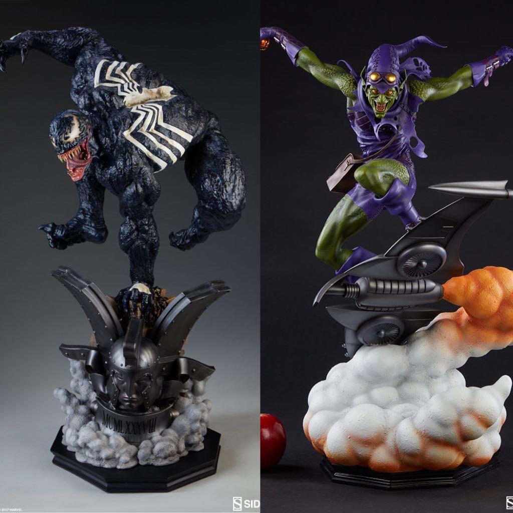 SET OF 2 Sideshow Venom & Green Goblin Premium Format 1/4 scale statue ...
