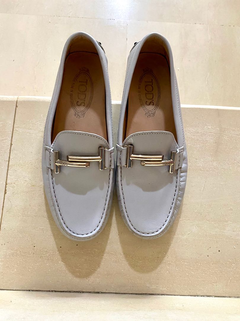 Tods Pale Blue Loafers, Women's Fashion, Footwear, Loafers on Carousell