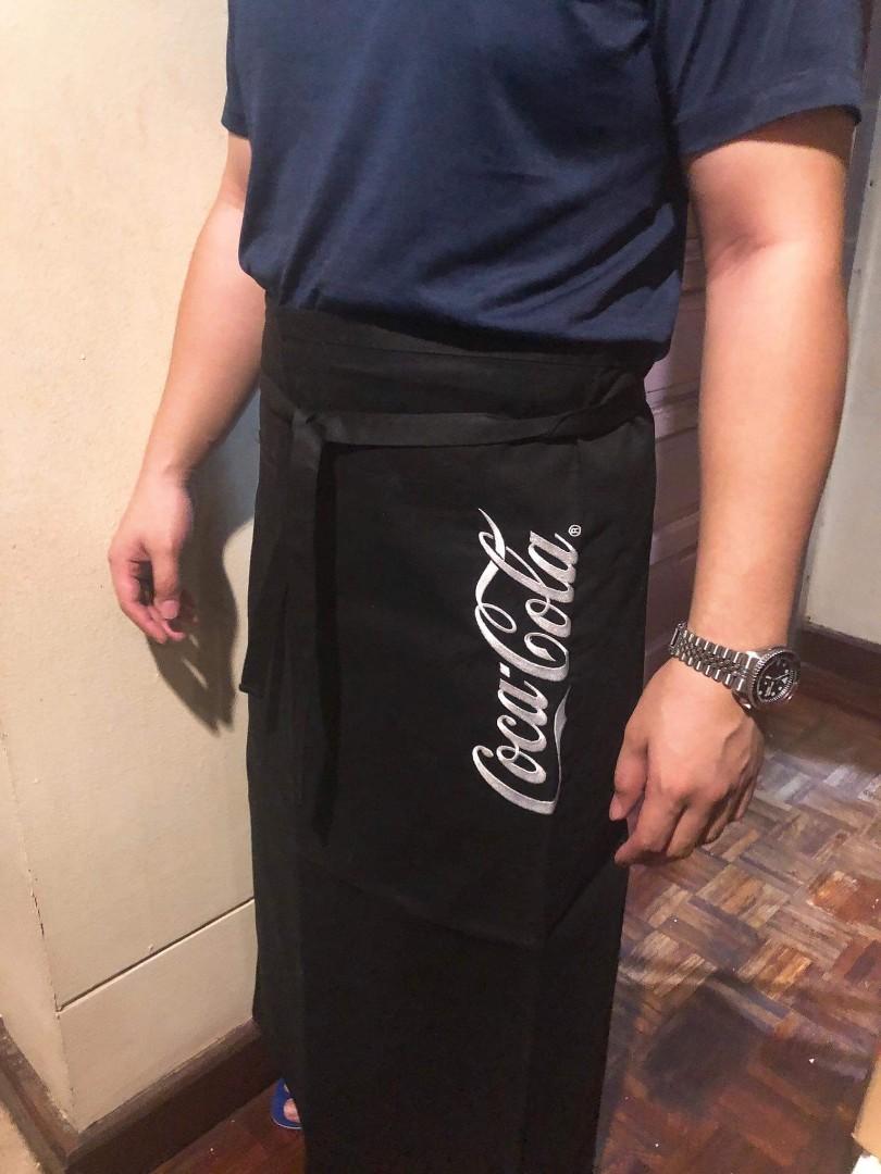 Vintage Coca Cola Coke Embroidered Logo Design Black Apron, Women's ...