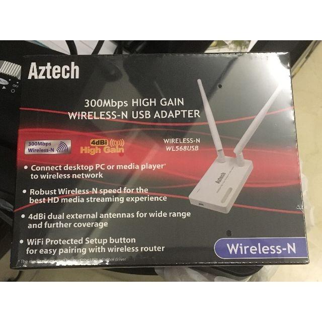 Wireless Network Extension: Aztech High Gain Wireless-N 300Mbps USB 2.0 Adapter WL568USB ...