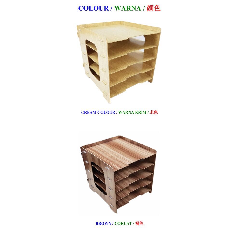 Wooden 5 Layer Desktop Rack, Wooden 5 Layer Table Rack, Document Rack ...