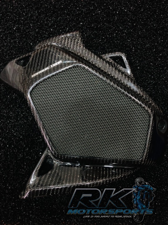 2021 Yamaha Aerox 155 V2 Carbon Fibre Radiator Cover W/ Silver Mesh ...