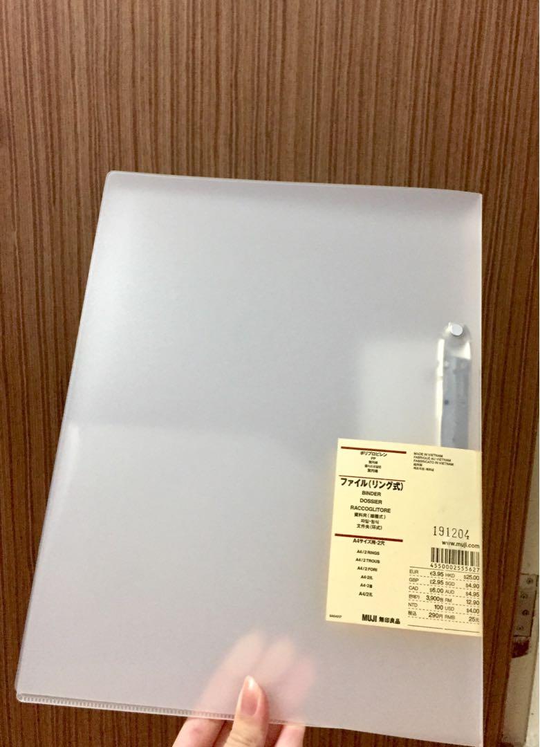 A4 Muji 2 Ring Binder File, Hobbies & Toys, Stationery & Craft ...