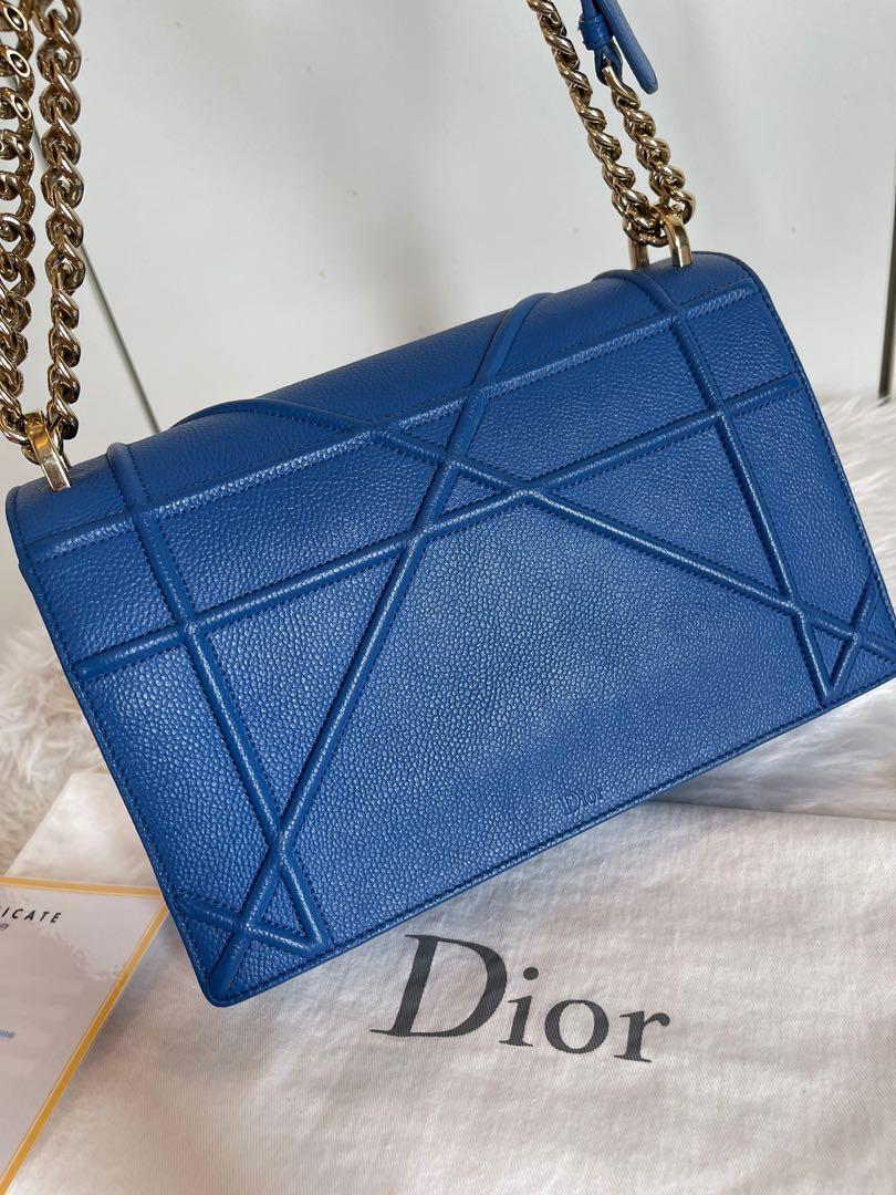 Authentic Christian Dior Diorama Medium In Blue GHW, Luxury, Bags ...