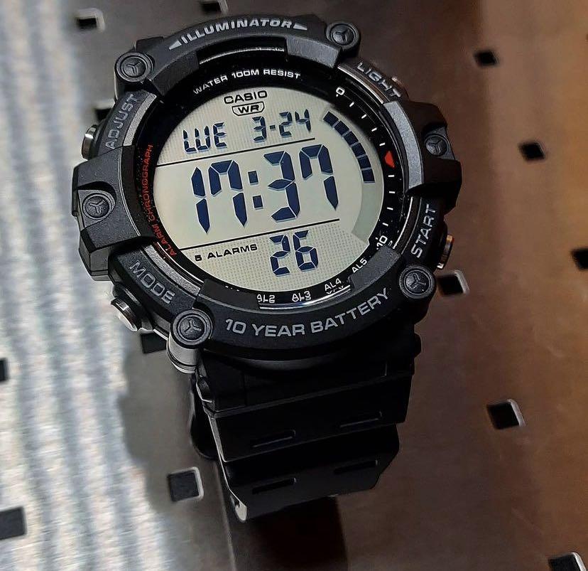 Casio Illuminator AE-1500WH-1A Digital Quartz Watch AE1500WH-1A Black ...