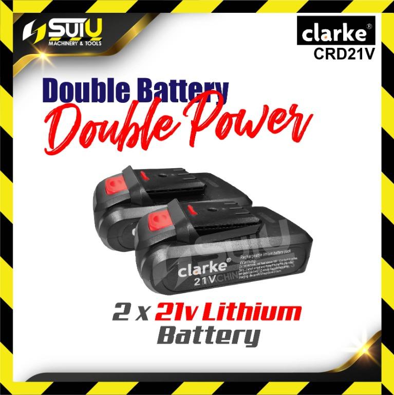 Clarke Crd21v 24nm Cordless Impact Hammer Drill Set Li Ion Battery 21v