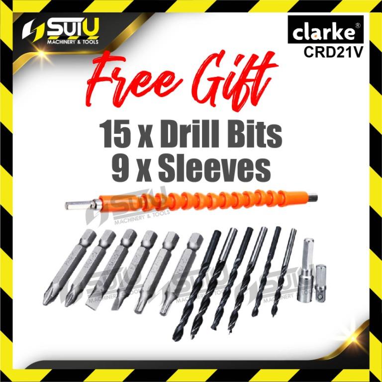 Clarke Crd21v 24nm Cordless Impact Hammer Drill Set Li Ion Battery 21v