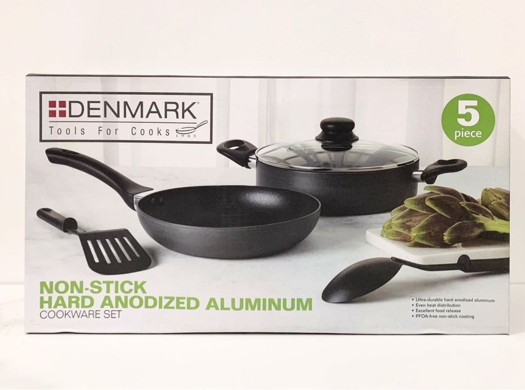 Denmark Non-Stick Hard Anodized Aluminum Cookware Set, Furniture & Home ...