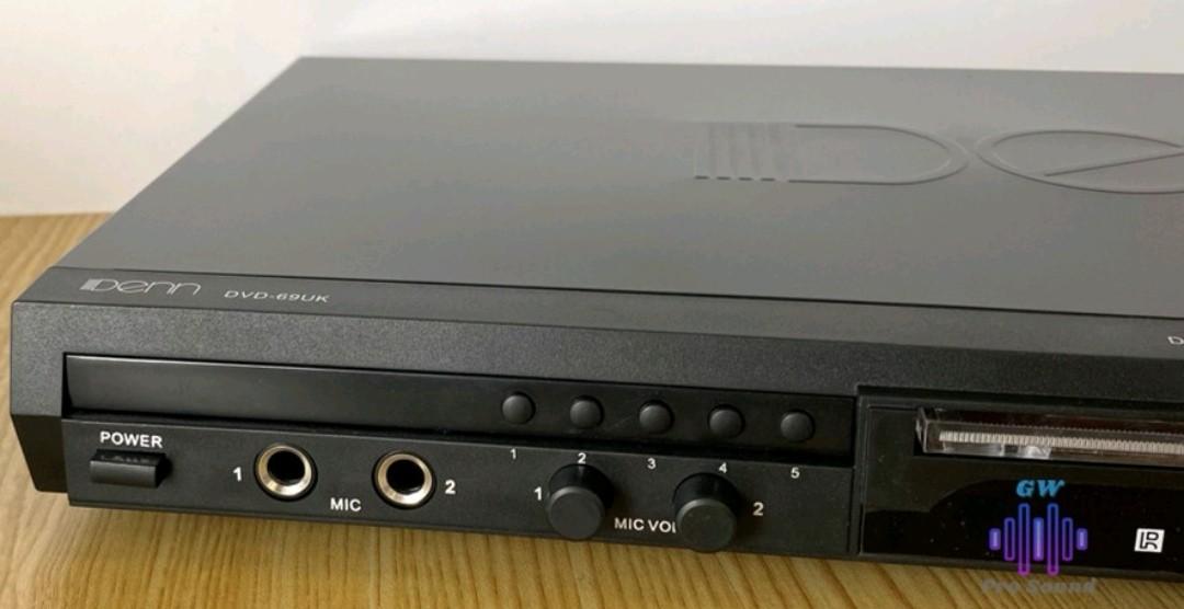 Denn DVD-69UK Karaoke DVD player (USB/2 mic input/key control/audio LR ...