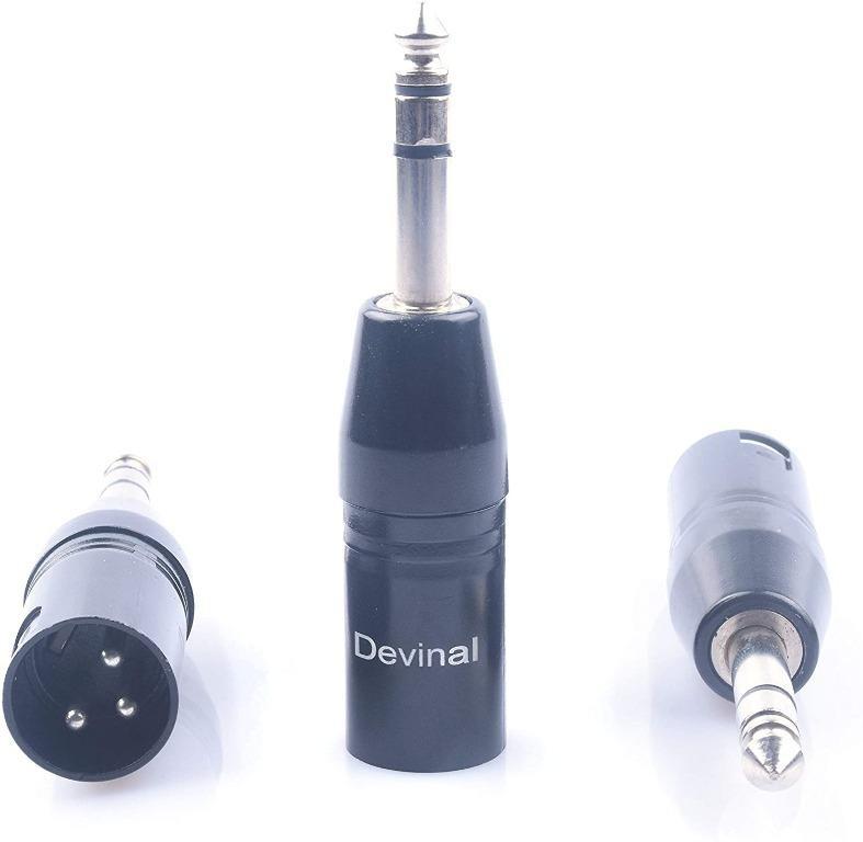[H1048] XLR Male to 1/4" Adapter - Devinal Upgrade 6.35mm Stereo to XLR Gender Changer, Quarter ...