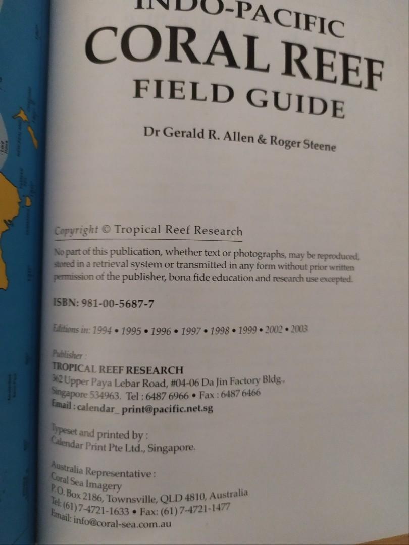 Indo-Pacific Coral Reef Field Guide, Hobbies & Toys, Books & Magazines ...
