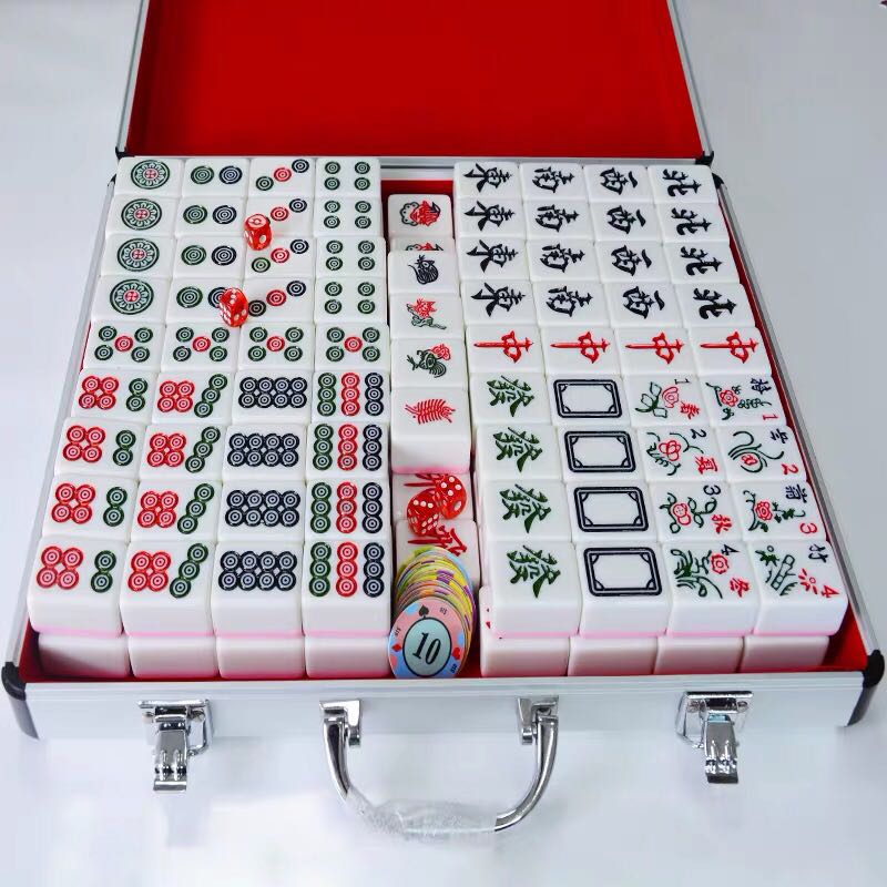 Full mahjong set in metal case, Hobbies & Toys, Toys & Games on Carousell