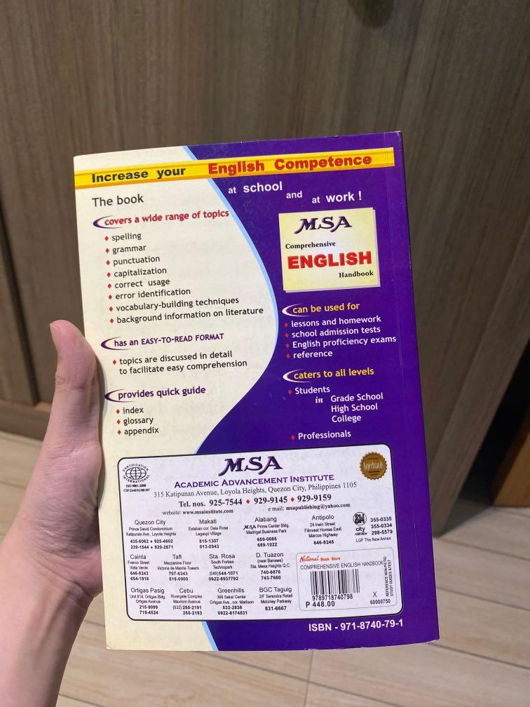 MSA COMPREHENSIVE ENGLISH HANDBOOK, Hobbies & Toys, Books & Magazines ...