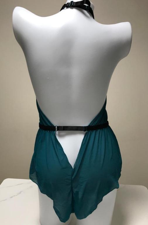 (Size XL) 特價美國 Sexy Deep V Mesh / See through Body suit 性感連身睡衣, 女裝, 內衣和 ...