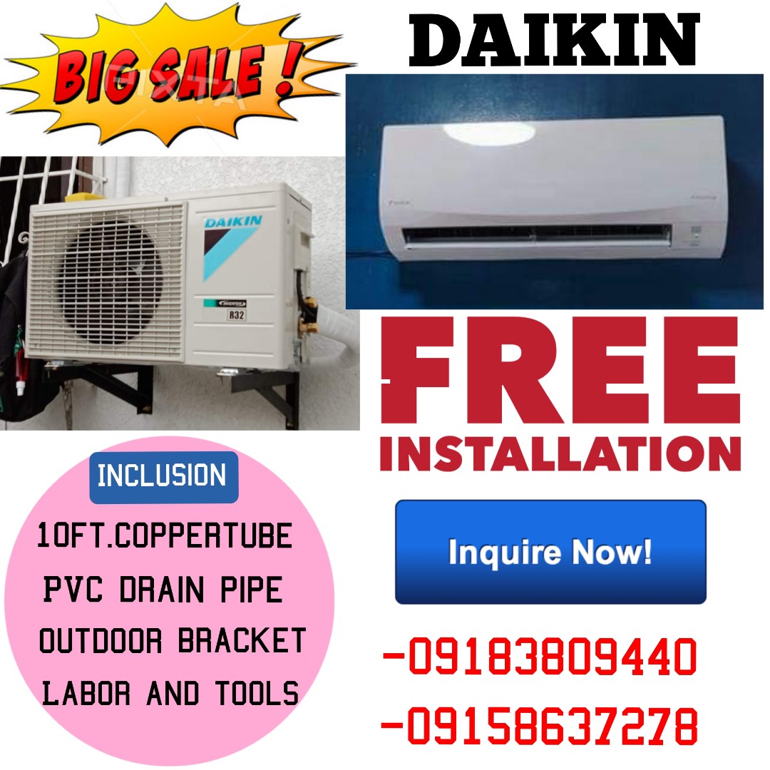 SPLIT TYPE AIRCON(DAIKIN D-SMART INVERTER), TV & Home Appliances, Air ...