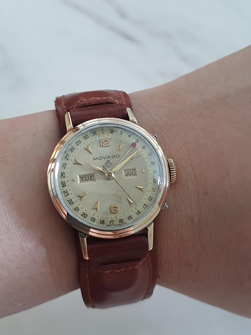 Vintage Movado Triple Calendar Watch (Pink Gold Top) from the 50s ...