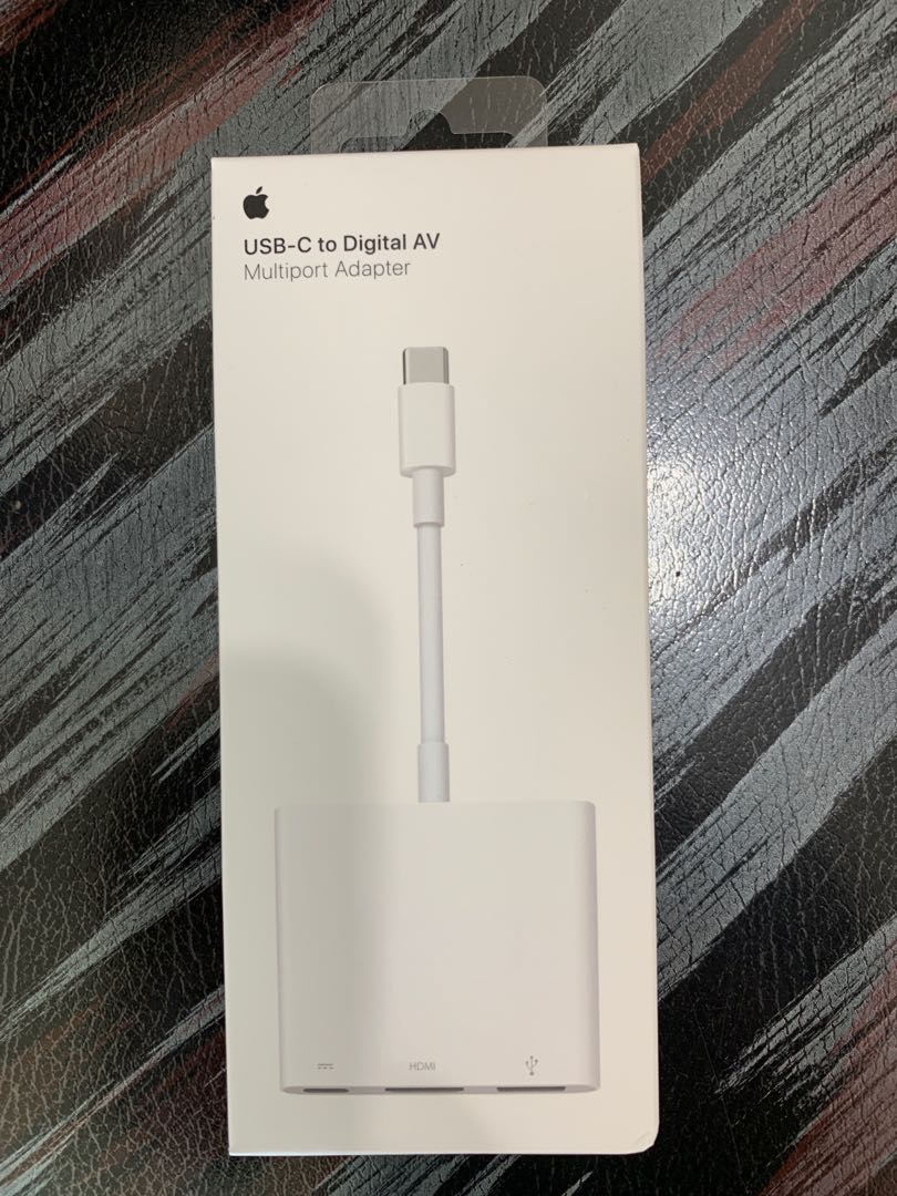 原裝 Apple USB-C to Digital AV Multiport Adapter。100%全新。黃大仙站交收。貨有3條。, 電腦 ...