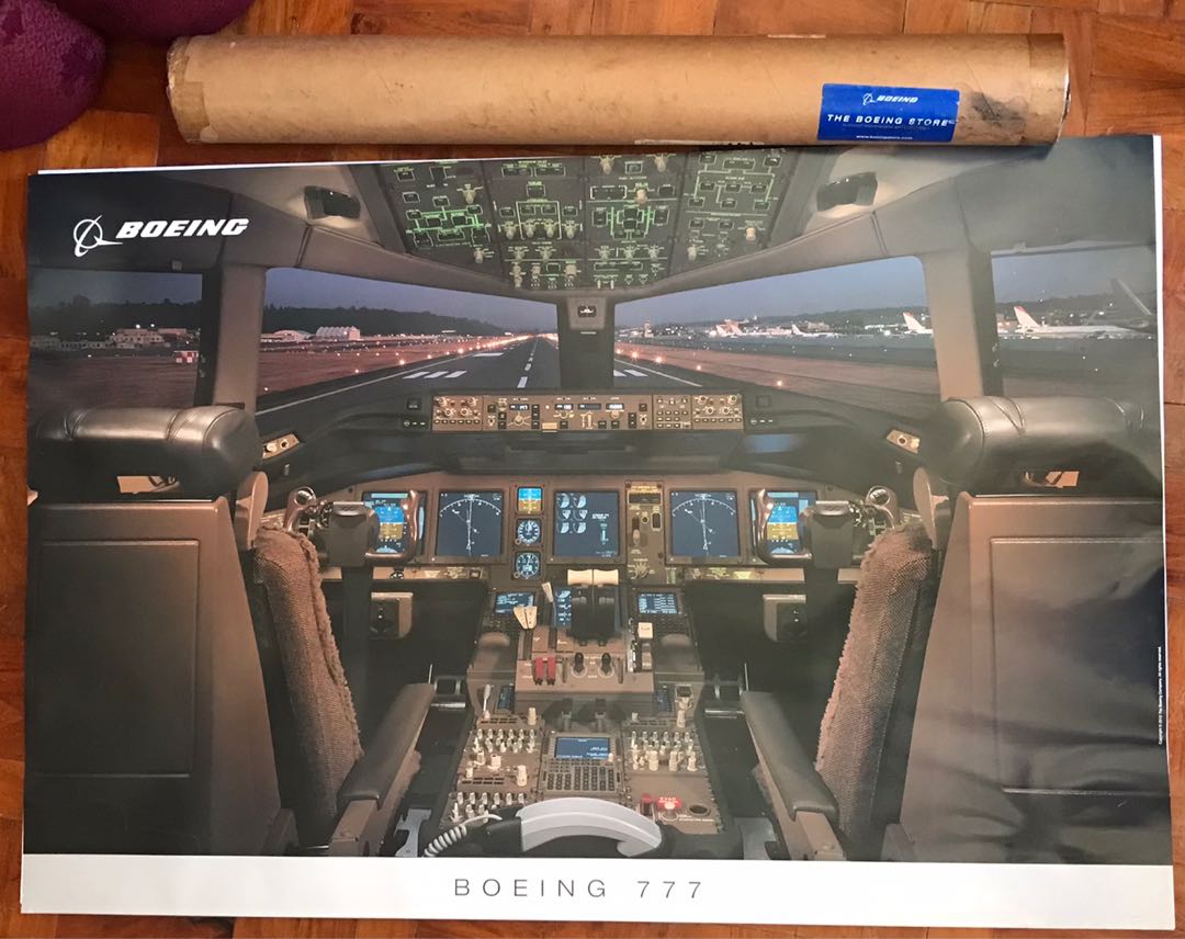 Boeing 777 cockpit poster, Hobbies & Toys, Memorabilia & Collectibles ...