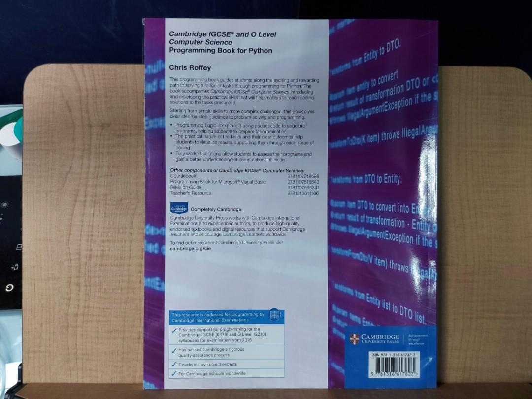 Cambridge Igcse Computer Science Programming Book For Python Hobbies 0373