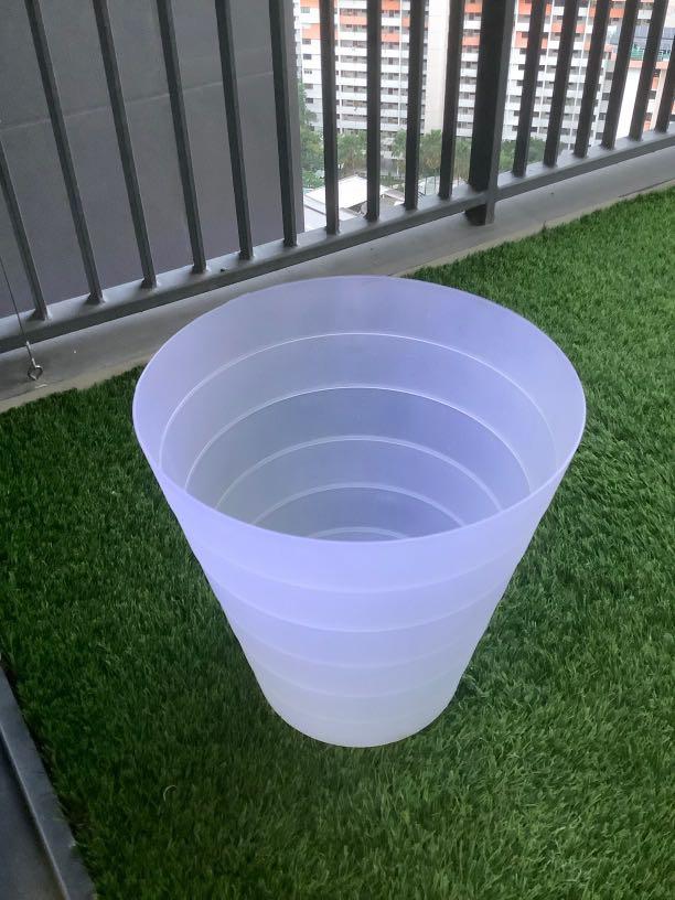 Designer White Translucent Plastic Dustbin, Furniture & Home Living ...