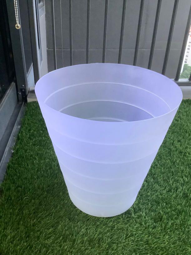 Designer White Translucent Plastic Dustbin, Furniture & Home Living ...