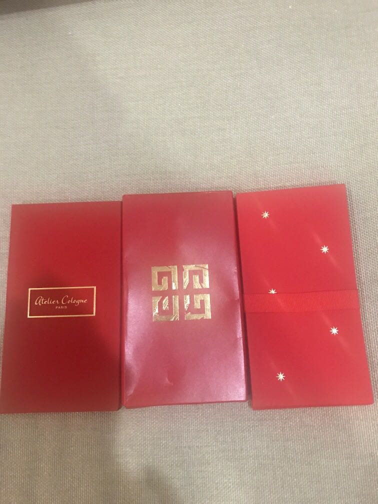 Givenchy/Bvlgari/Atelier Cologne red packets, Everything Else on Carousell
