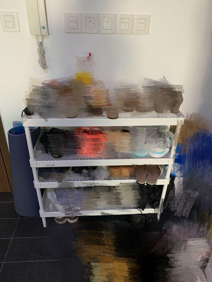 Ikea Four Tier Shoe Rack, Furniture & Home Living, Furniture, Shelves ...