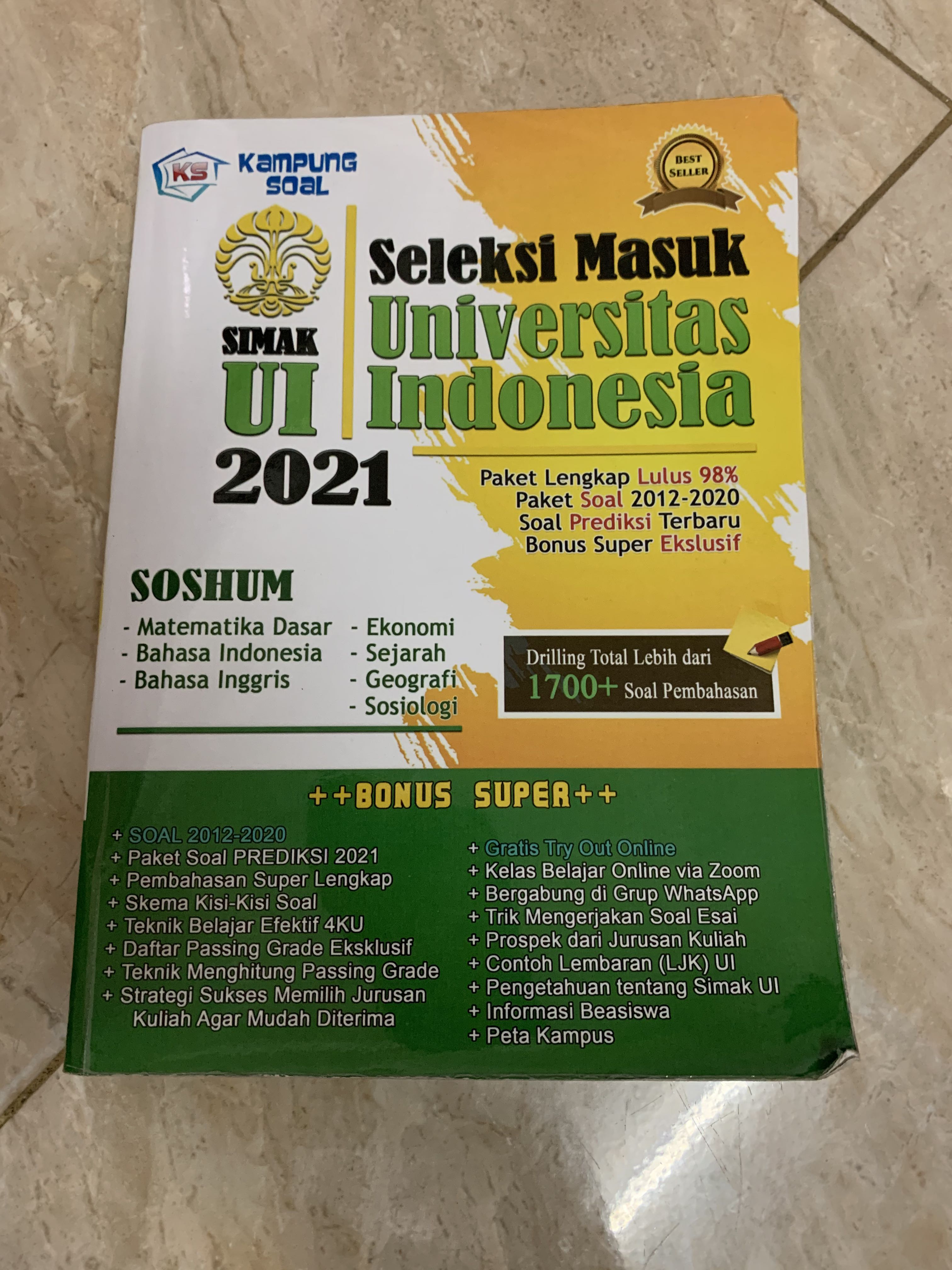 Kampung Soal SIMAK UI 2021 (Buku Latihan SIMAK UI), Buku & Alat Tulis ... Kampung Soal SIMAK UI 2021 (Buku Latihan SIMAK UI), Buku & Alat Tulis ...