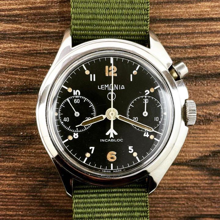Lemania Military Chronograph Watch, 興趣及遊戲, 收藏品及紀念品, 古董收藏 - Carousell