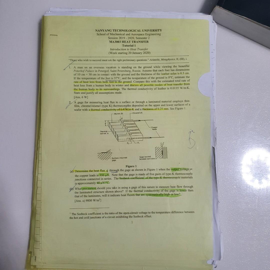 MA3003 Heat Transfer Textbook + tutorial solutions, Hobbies & Toys ...