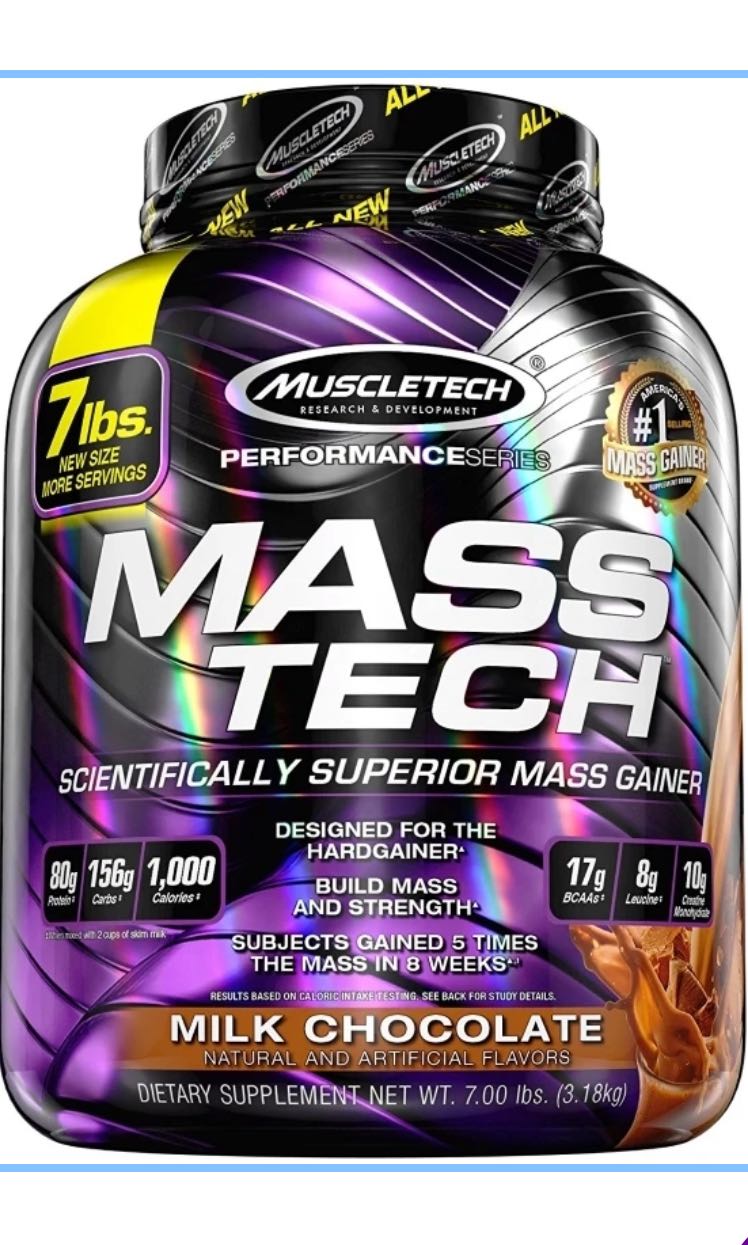 Muscletech Mass Tech Milk Chocolate, Health & Nutrition, Health ...