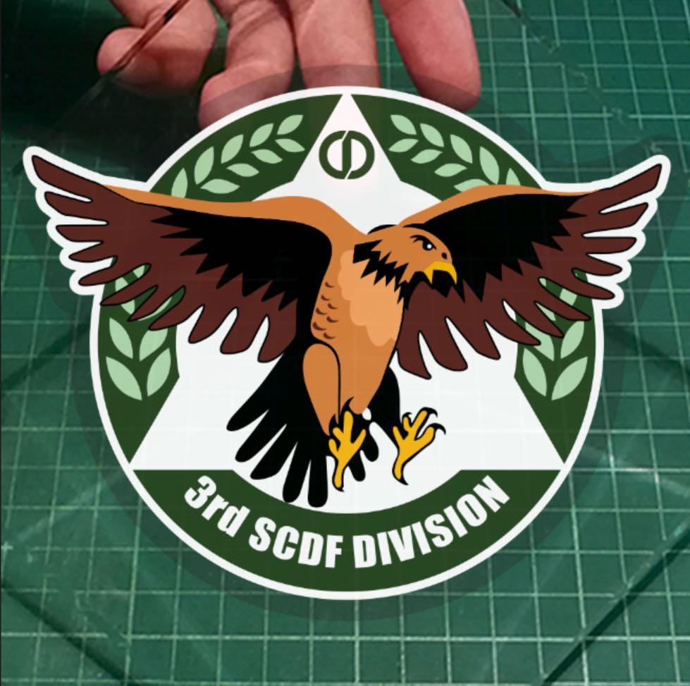 SCDF : 1st DIVISION 2nd DIVISION 3rd DIVISION . Static Cling Car Decals ...