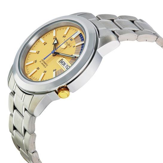 Seiko 5 Sports Speed Racer Yellow Dial Stainless Steel Automatic Watch ...