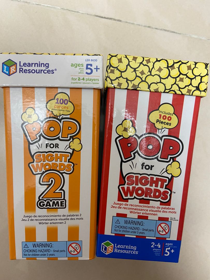 英文sight word 識字遊戲卡 POP ！ 2sets 200張, 興趣及遊戲, 玩具 & 遊戲類 - Carousell