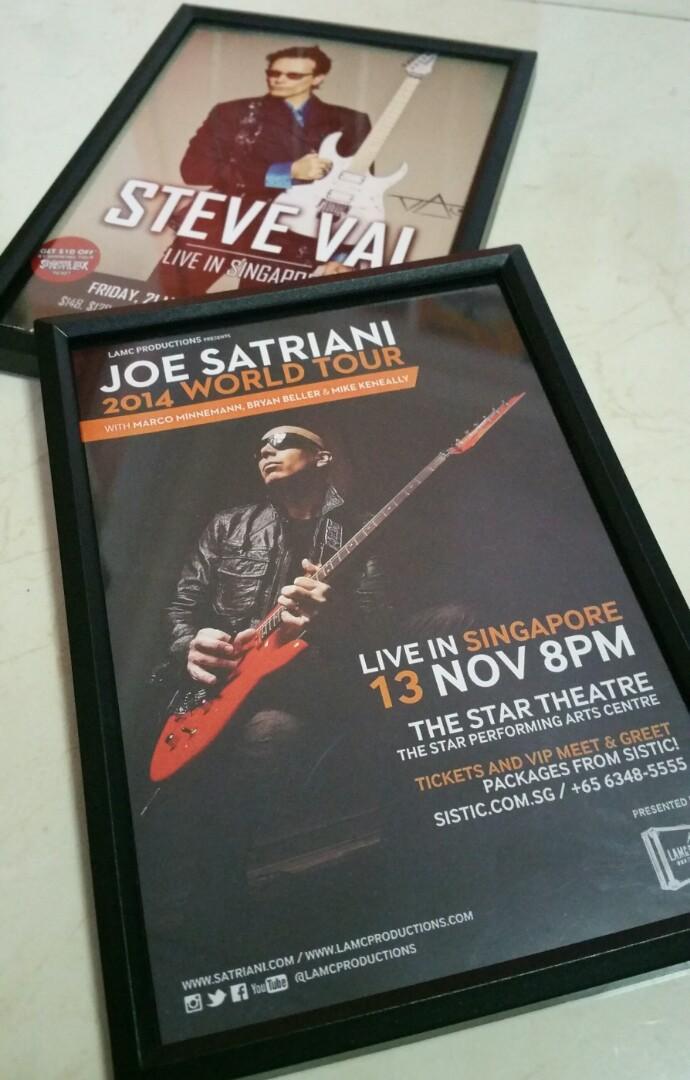 Steve Vai & Joe satriani poster frame 4.5" × 7.5" live in singapore ...