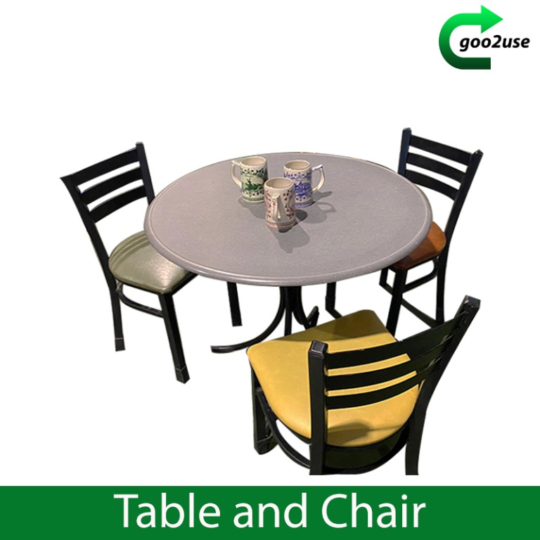 Table and chair set ( 3 chair and one table ), Furniture & Home Living ...