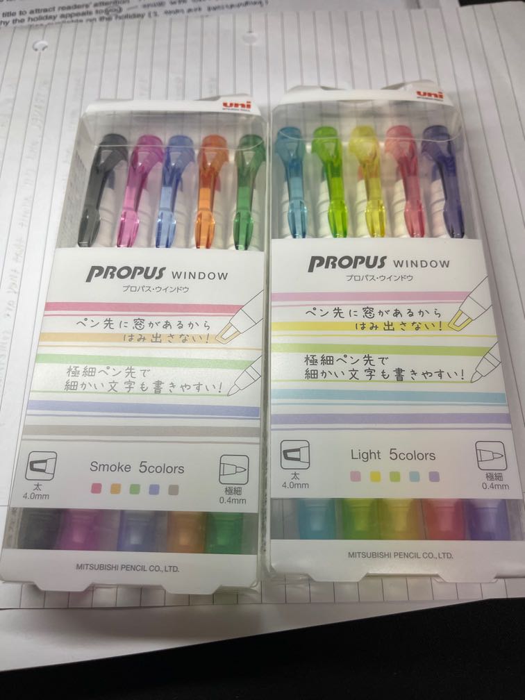uni propus window highlighters, Hobbies & Toys, Stationery & Craft ...