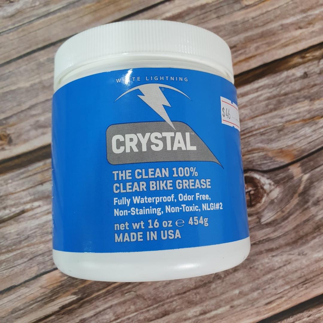 White Lightning CRYSTAL The Clean 100% Clear Bike Grease 16oz, Sports ...