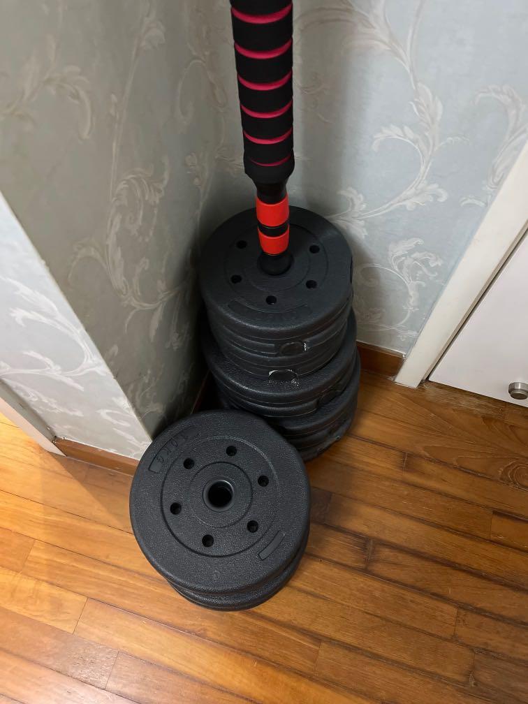 [INSTOCK] 40kg dumb bell + bar bell dumbell dumbbell, Sports Equipment ...