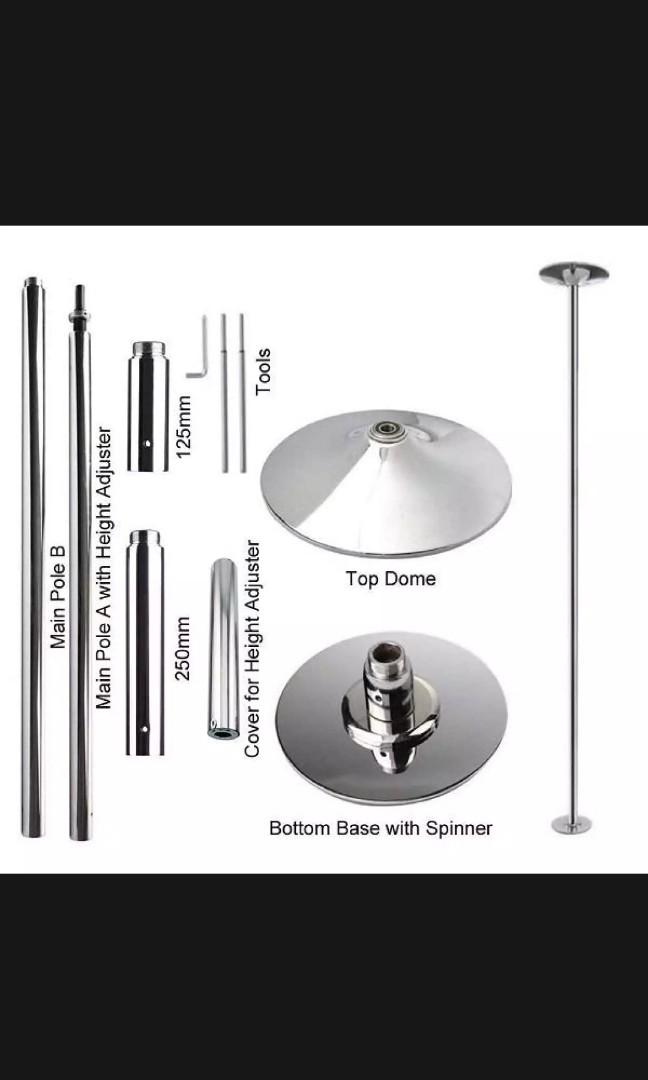 45mm Chrome Pole (pressure mounted), Sports Equipment, Exercise ...