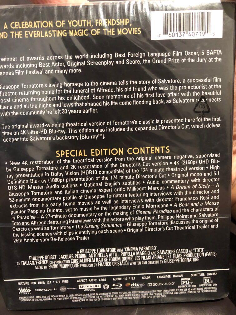 (4k)(Rare) Cinema Paradiso (from Arrow , like Criterion) 4K Ultra HD UHD Blu-ray Bluray, Hobbies ...