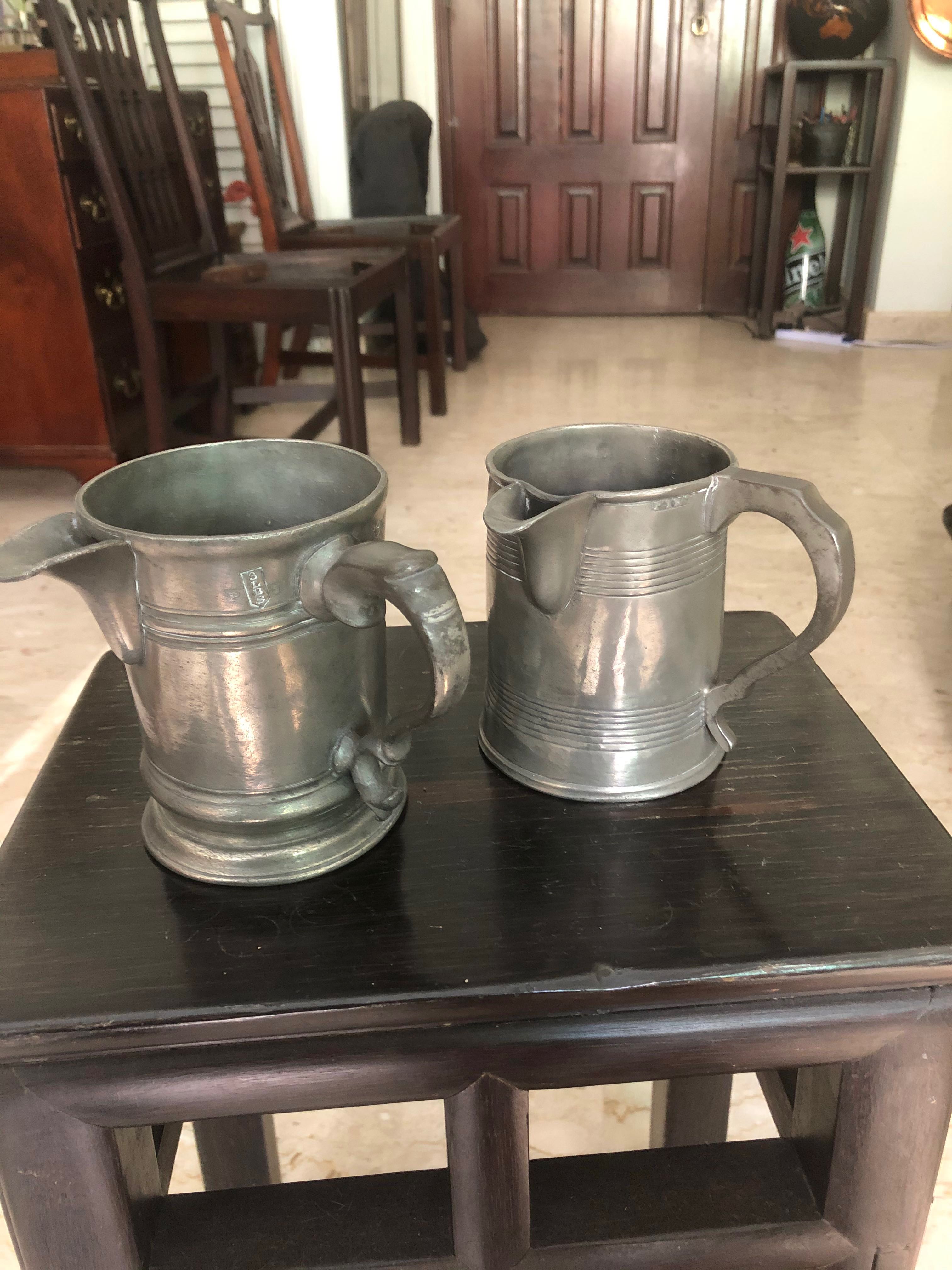 Antique Pewter Pint Pouring Tankards circa 1890, Women's Fashion ...
