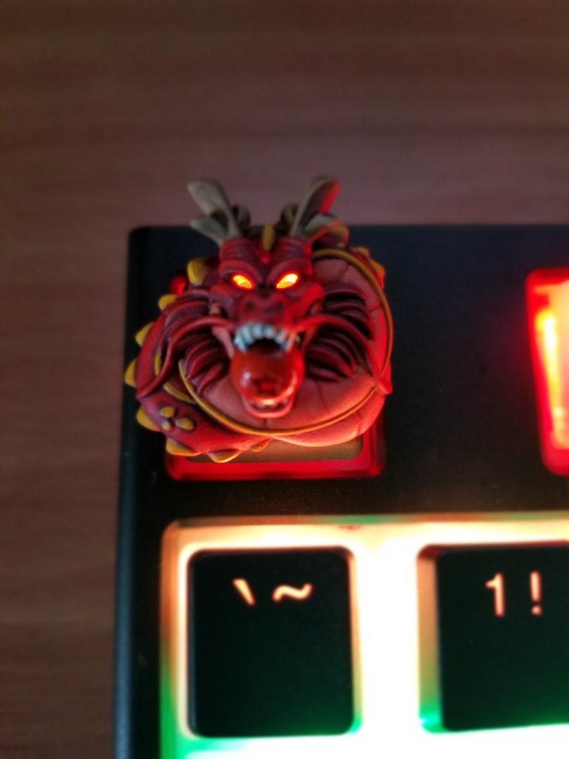 Artisan keycap red shenron, Computers & Tech, Parts & Accessories ...