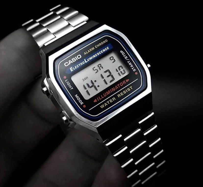 Casio Vintage A168 Silver Illuminator Digital Watch A168WA-1W Brand New, Men's Fashion, Watches ...