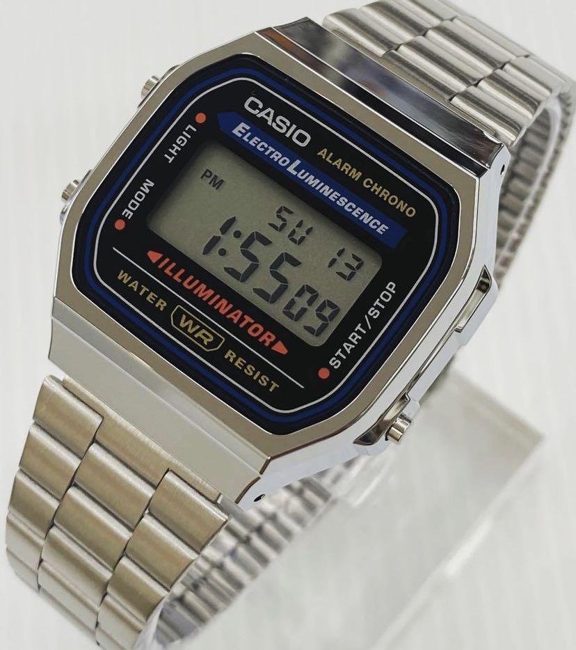 Casio Vintage A168 Silver Illuminator Digital Watch A168WA-1W Brand New ...