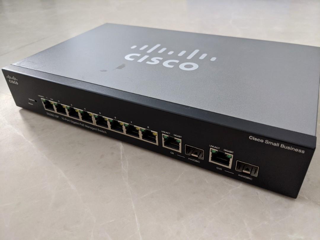 Cisco 10 port gigabit PoE managed switch SG300-10P, Computers & Tech ...
